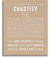 Chastity Personalized Name Meaning Art Prints – Name Stories