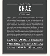 Chaz | Name Art Print – Name Stories