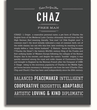 Chaz | Name Art Print – Name Stories