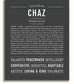 Chaz | Name Art Print – Name Stories