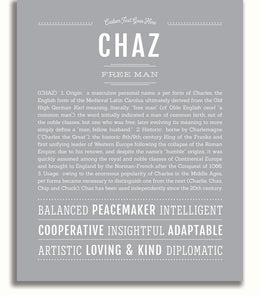 Chaz | Name Art Print – Name Stories