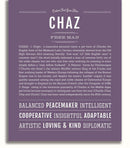 Chaz | Name Art Print – Name Stories