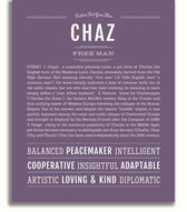 Chaz | Name Art Print – Name Stories