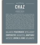 Chaz | Name Art Print – Name Stories