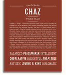 Chaz | Name Art Print – Name Stories