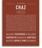 Chaz | Name Art Print – Name Stories