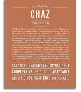 Chaz | Name Art Print – Name Stories