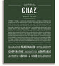 Chaz | Name Art Print – Name Stories