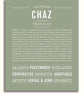 Chaz | Name Art Print – Name Stories
