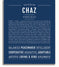 Chaz | Name Art Print – Name Stories