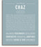 Chaz | Name Art Print – Name Stories