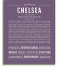 Chelsea Personalized Name Meaning Art Prints – Name Stories