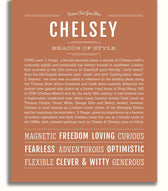 Chelsey Personalized Name Meaning Art Prints – Name Stories