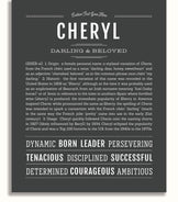 Cheryl Personalized Name Meaning Art Prints – Name Stories