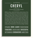 Cheryl Personalized Name Meaning Art Prints – Name Stories