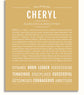 Cheryl Personalized Name Meaning Art Prints – Name Stories