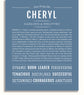 Cheryl Personalized Name Meaning Art Prints – Name Stories