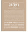 Cheryl Personalized Name Meaning Art Prints – Name Stories