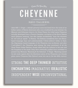 Cheyenne | Name Art Print – Name Stories
