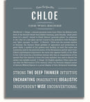 Chloe Personalized Name Meaning Art Prints – Name Stories
