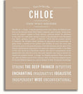 Chloe Personalized Name Meaning Art Prints – Name Stories