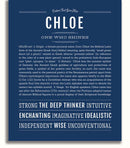 Chloe Personalized Name Meaning Art Prints – Name Stories