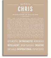 Chris Personalized Name Meaning Art Prints – Name Stories