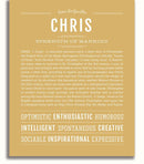 Chris Personalized Name Meaning Art Prints – Name Stories
