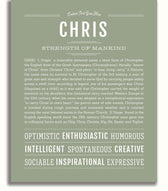 Chris Personalized Name Meaning Art Prints – Name Stories