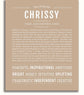 Chrissy Personalized Name Meaning Art Prints – Name Stories