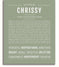 Chrissy Personalized Name Meaning Art Prints – Name Stories