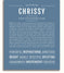 Chrissy Personalized Name Meaning Art Prints – Name Stories
