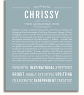 Chrissy Personalized Name Meaning Art Prints – Name Stories