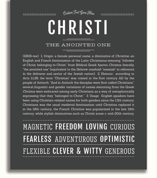 Christi | Name Art Print – Name Stories
