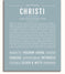 Christi | Name Art Print – Name Stories
