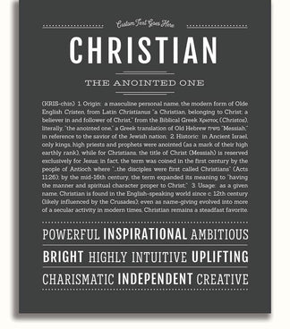 Christian Personalized Name Meaning Art Prints – Name Stories
