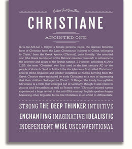 Christiane | Name Art Print – Name Stories