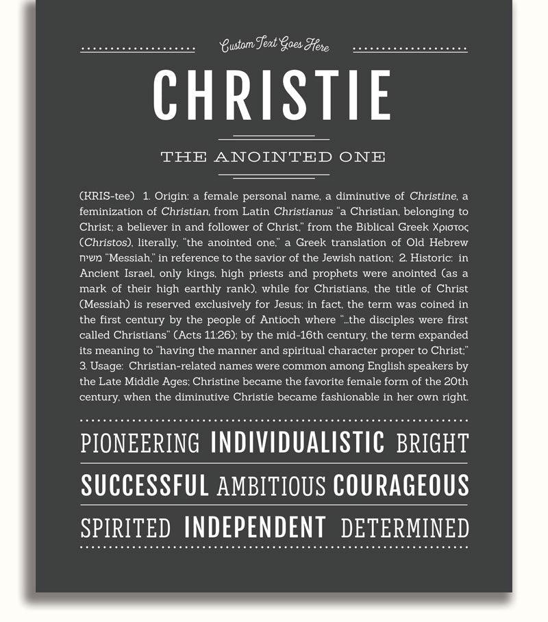 Christie Personalized Name Meaning Art Prints – Name Stories