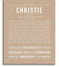 Christie Personalized Name Meaning Art Prints – Name Stories