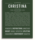 Christina Personalized Name Meaning Art Prints – Name Stories
