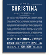 Christina Personalized Name Meaning Art Prints – Name Stories