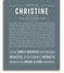 Christine Personalized Name Meaning Art Prints – Name Stories