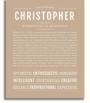 Christopher Personalized Name Meaning Art Prints – Name Stories