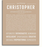 Christopher Personalized Name Meaning Art Prints – Name Stories