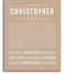 Christopher Personalized Name Meaning Art Prints – Name Stories