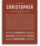 Christopher Personalized Name Meaning Art Prints – Name Stories