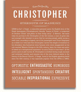 Christopher Personalized Name Meaning Art Prints – Name Stories