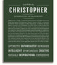 Christopher Personalized Name Meaning Art Prints – Name Stories