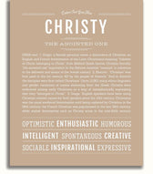 Christy Personalized Name Meaning Art Prints – Name Stories