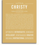 Christy Personalized Name Meaning Art Prints – Name Stories